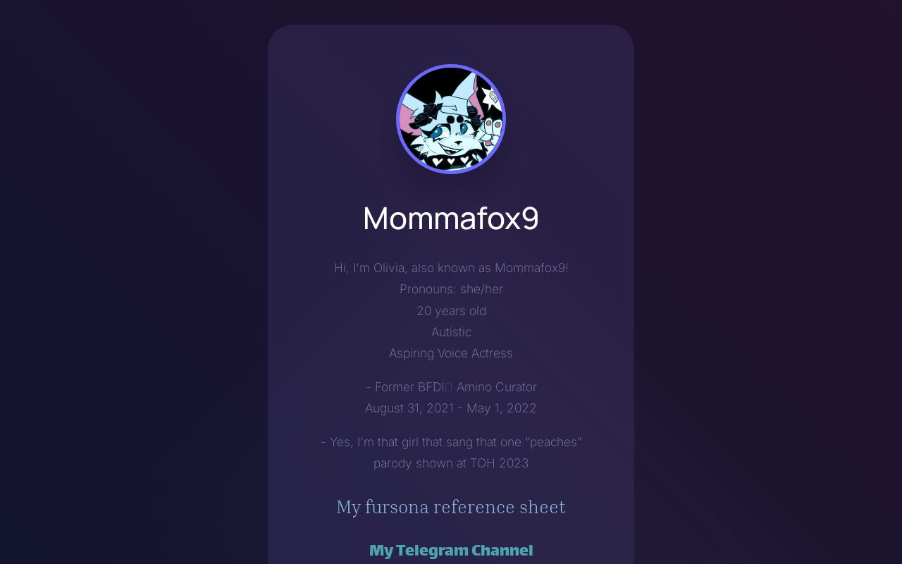 Mommafox9's Carrd